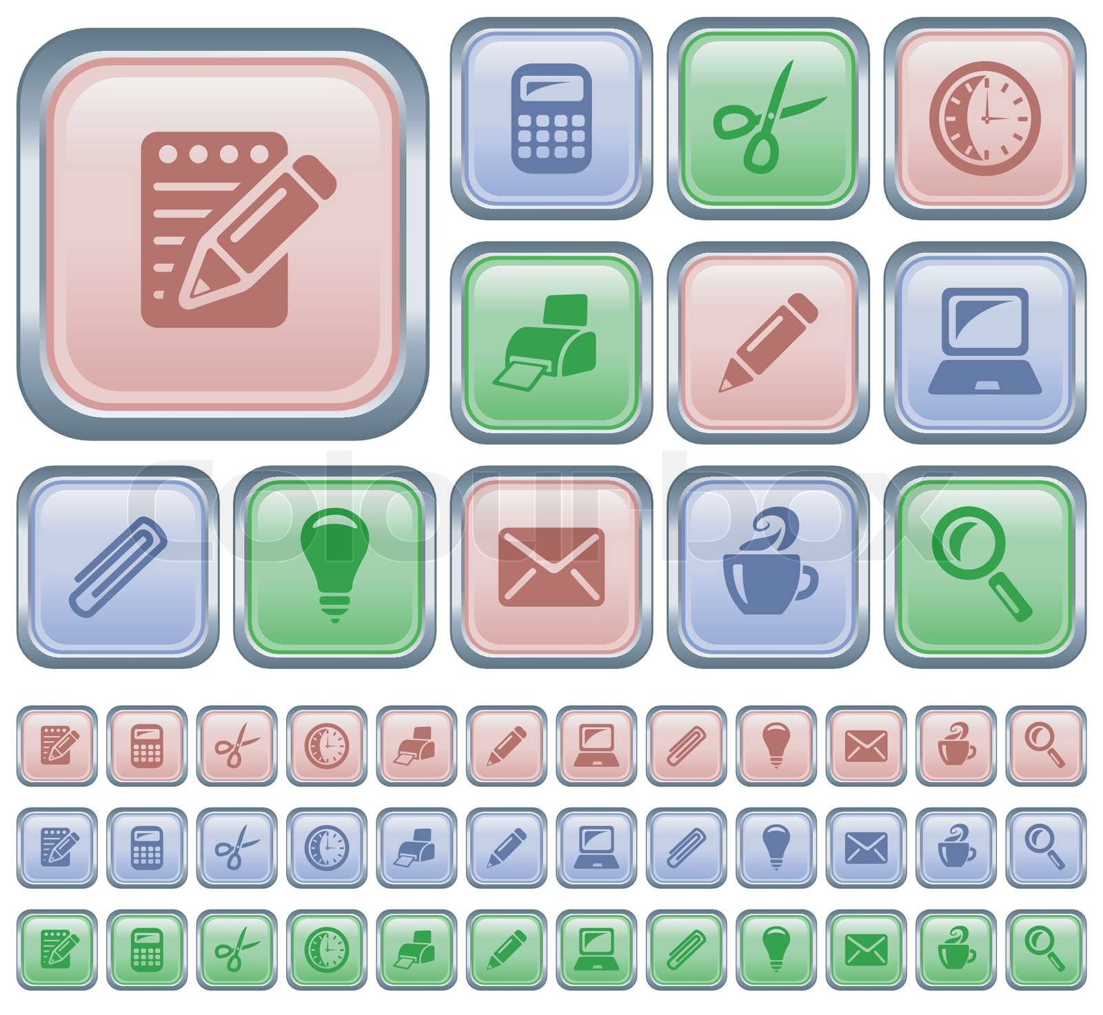 Office buttons | Stock vector | Colourbox