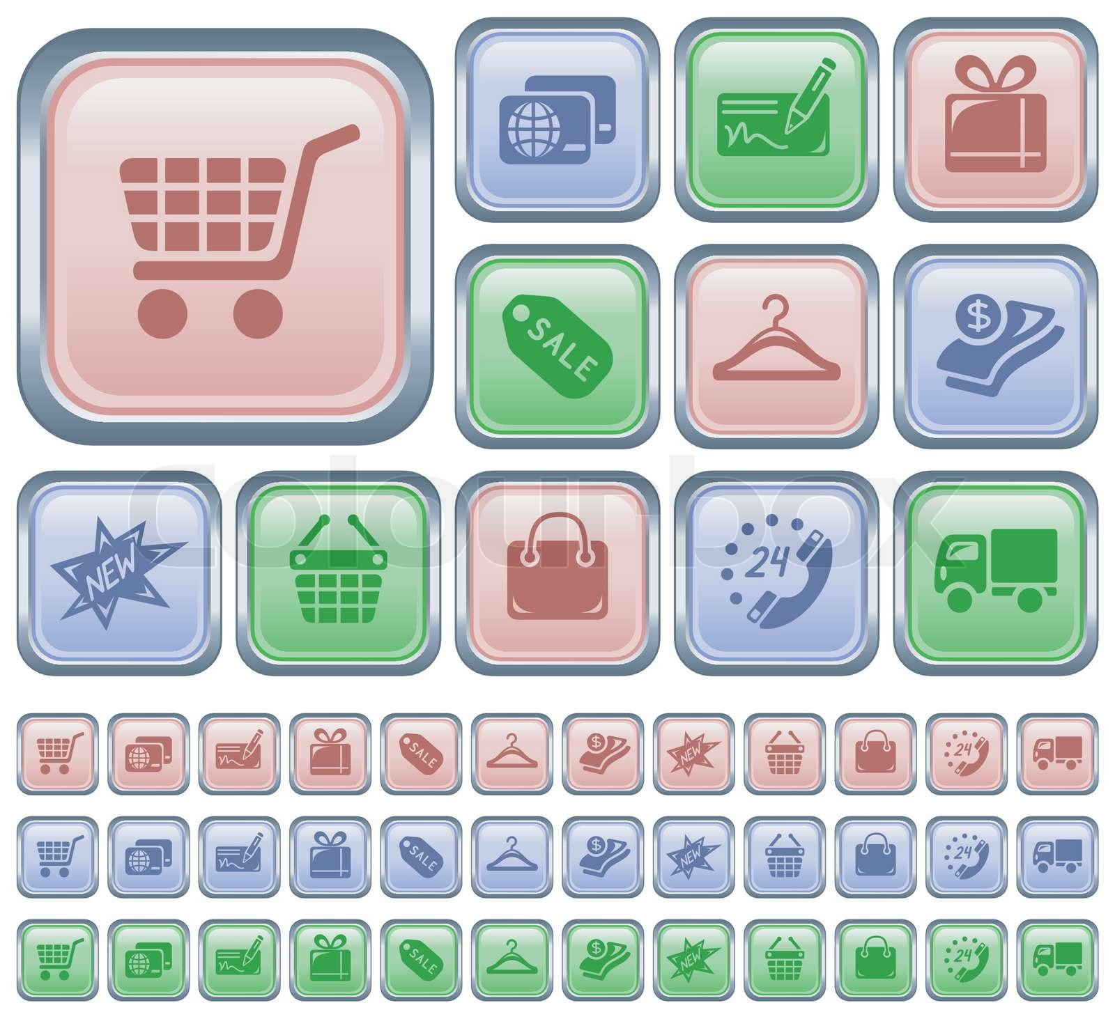 Shopping buttons | Stock vector | Colourbox