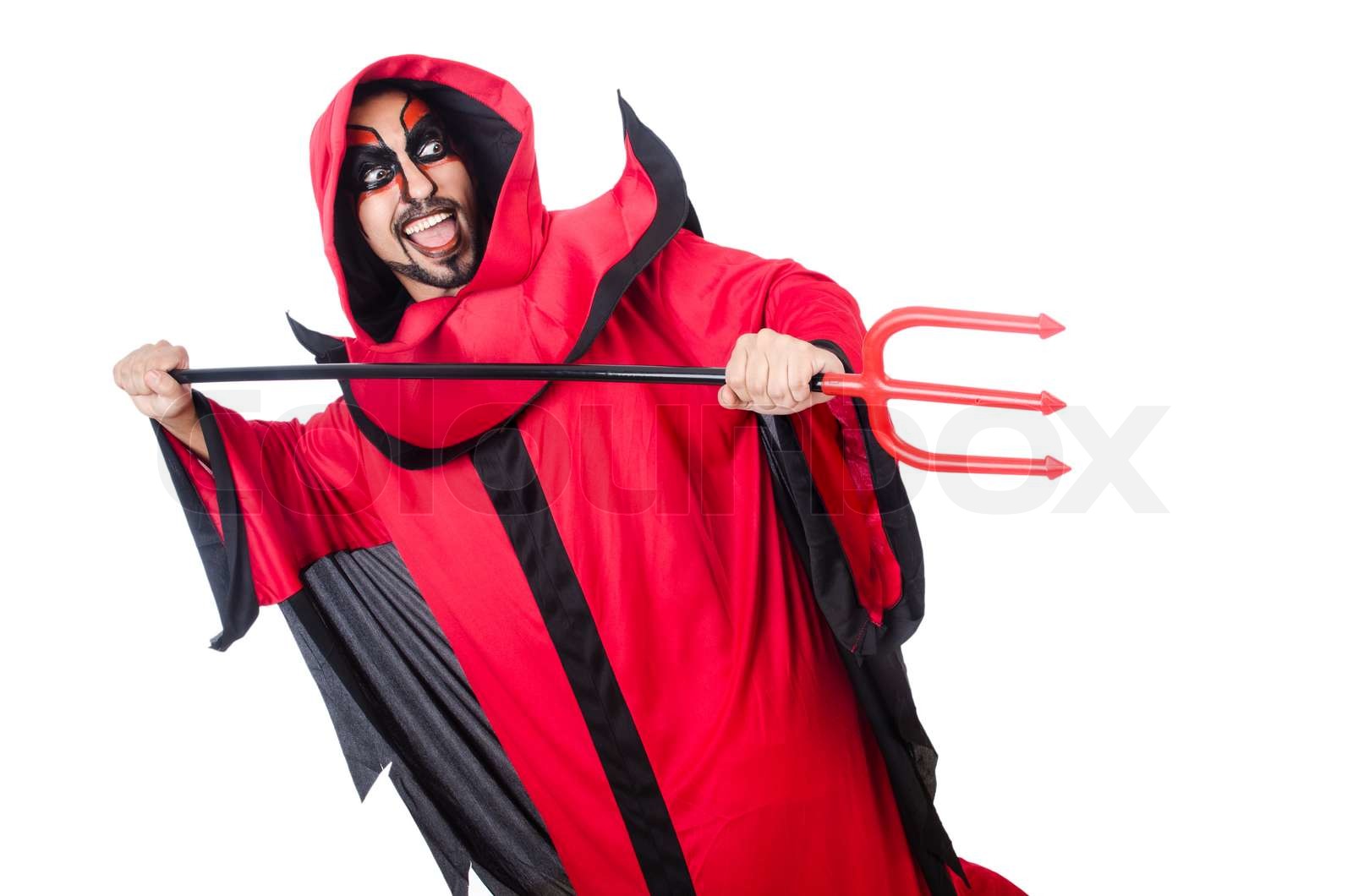 Man devil in red costume | Stock image | Colourbox