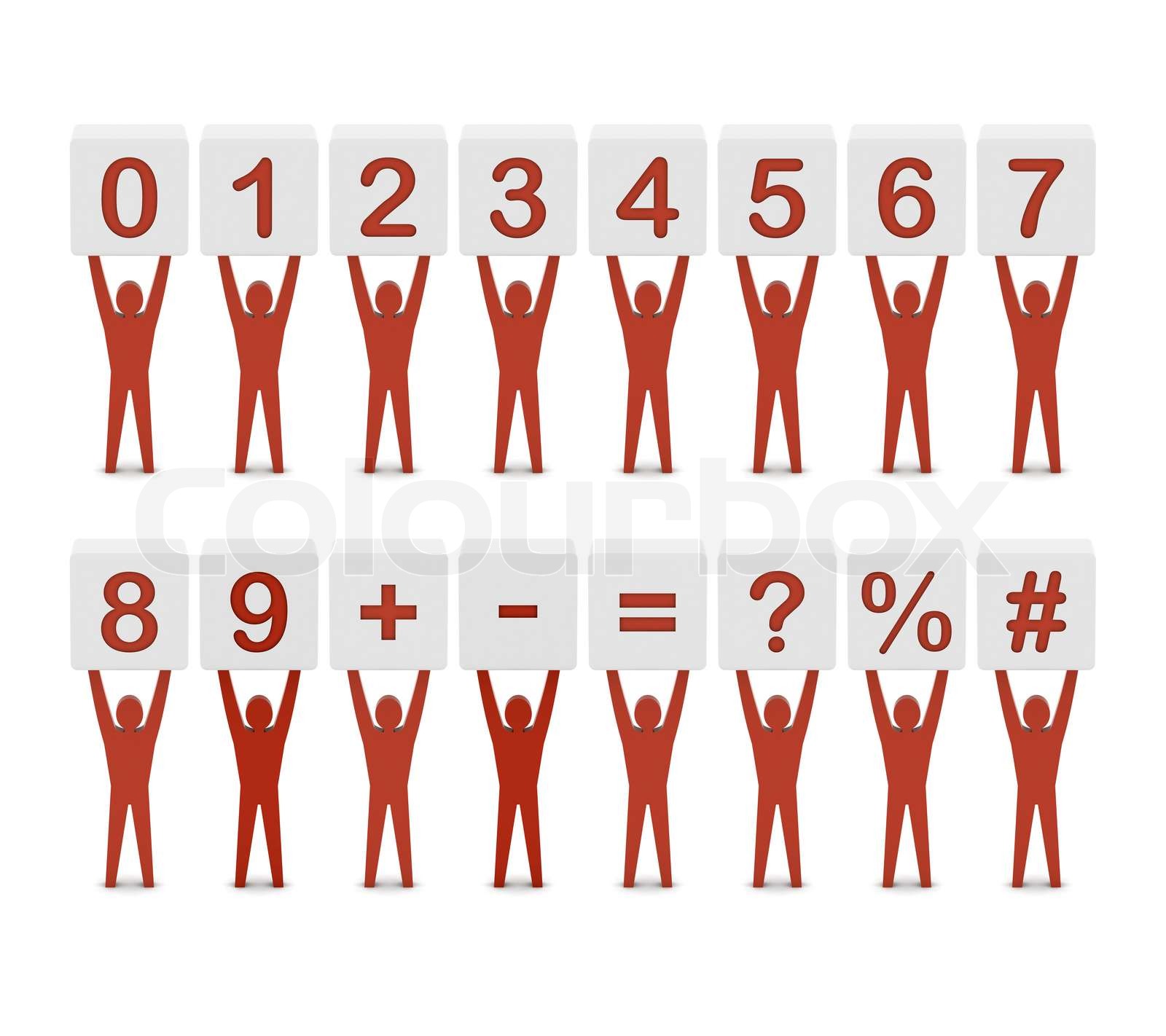 Set von Zahlen und Symbolen. | Stock Bild | Colourbox