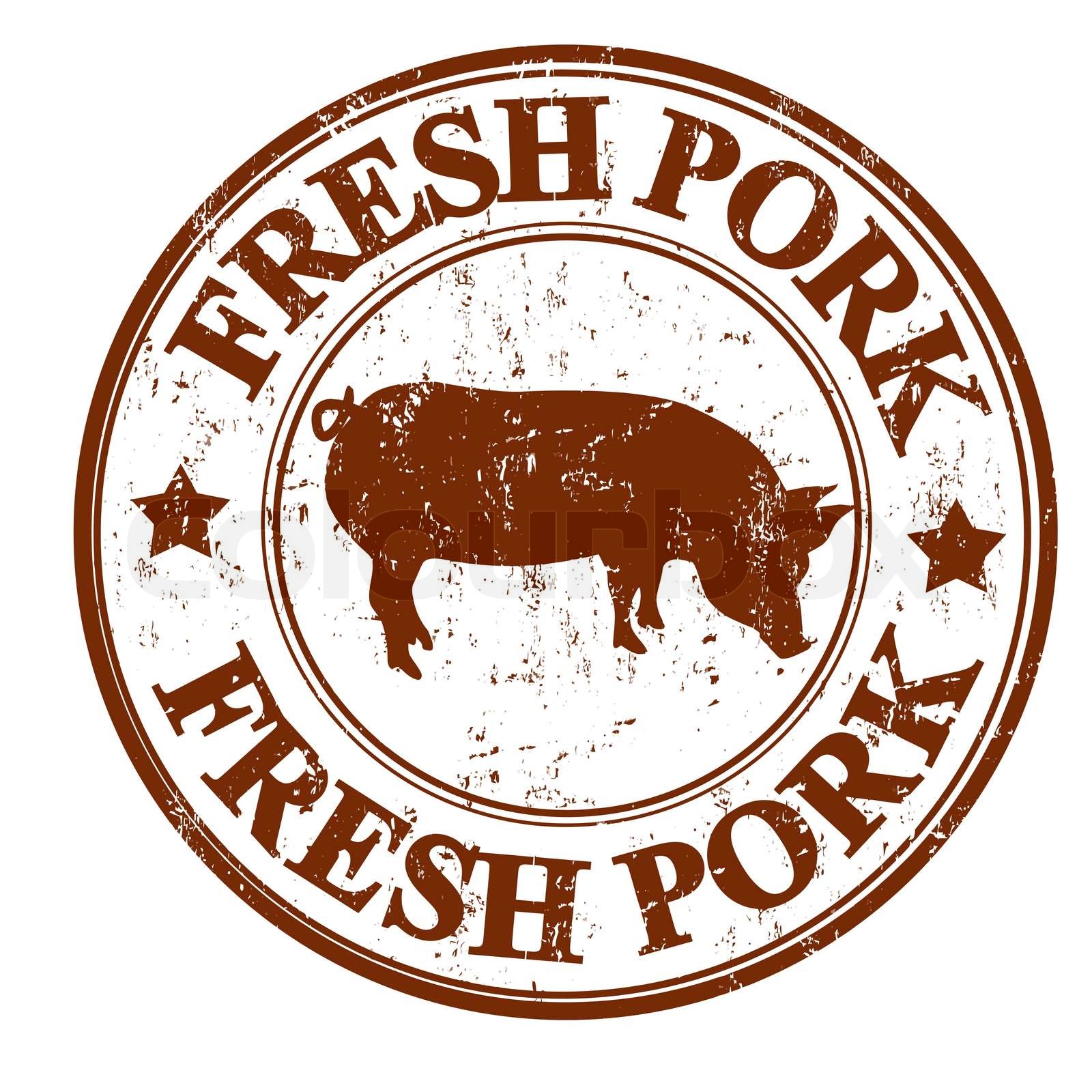 Fresh Pork Stamp Stock Vector Colourbox