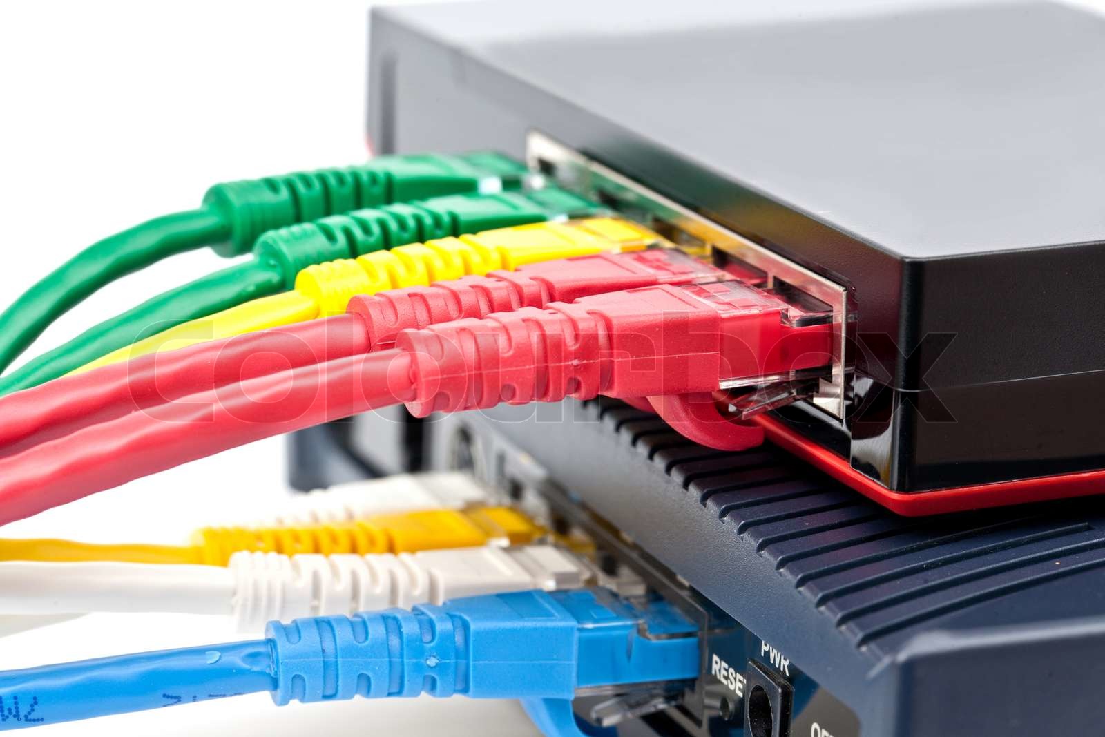 Ethernet-Switch -und Router isoliert connect Lan | Stock Bild | Colourbox