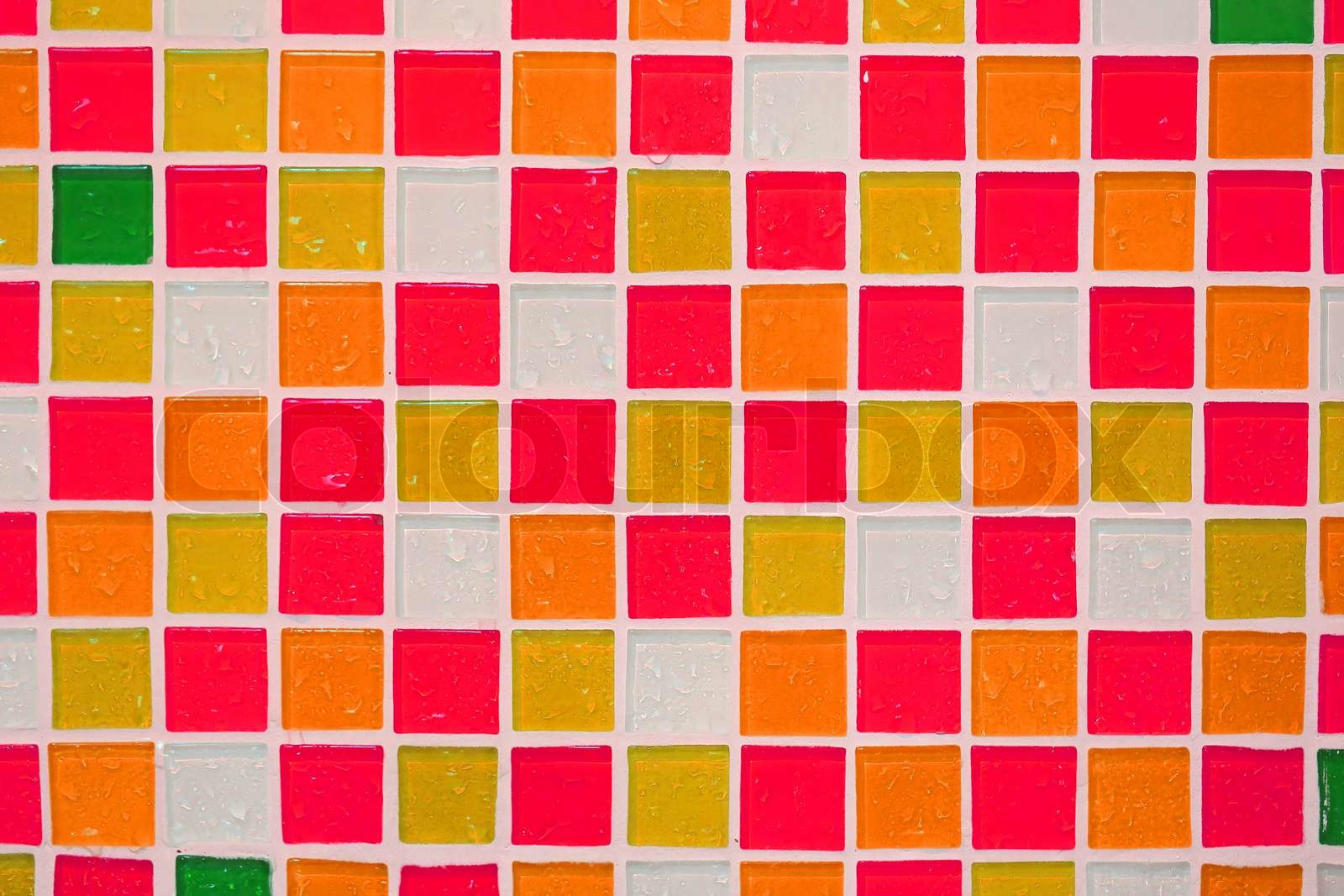 colourful ceramic tile wall in the bathroom | Stock image | Colourbox