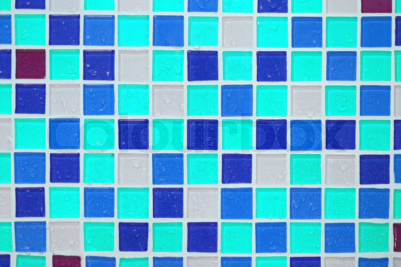 colourful ceramic tile wall in the bathroom | Stock image | Colourbox
