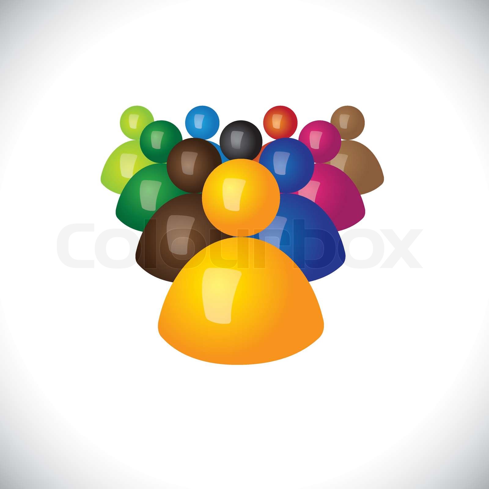 bunte 3D-Icons oder Anzeichen von Büropersonal oder Mitarbeiter ...