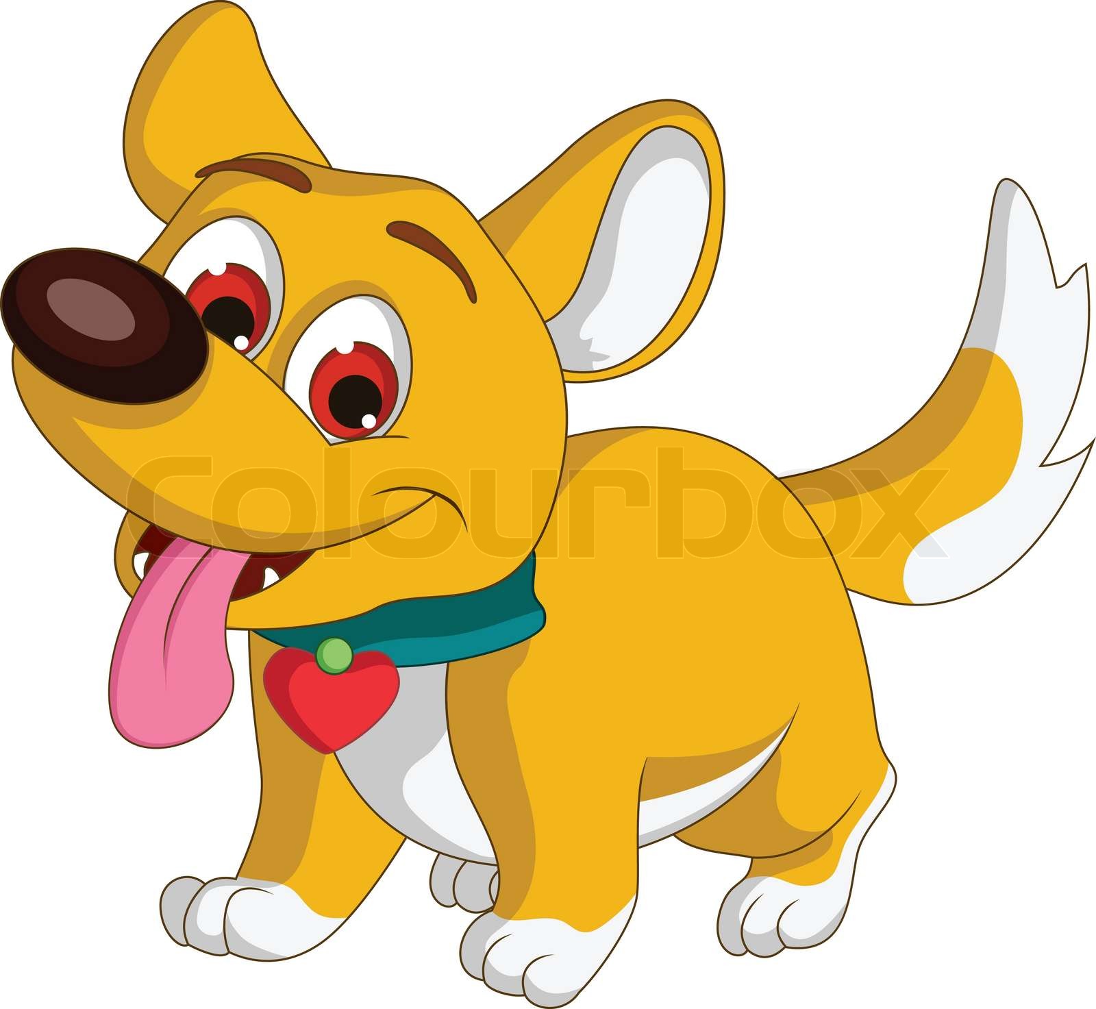 cute dog cartoon posing | Stock vector | Colourbox