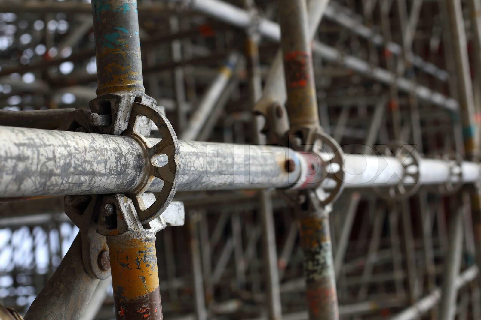 Large scaffolding joints | Stock image | Colourbox