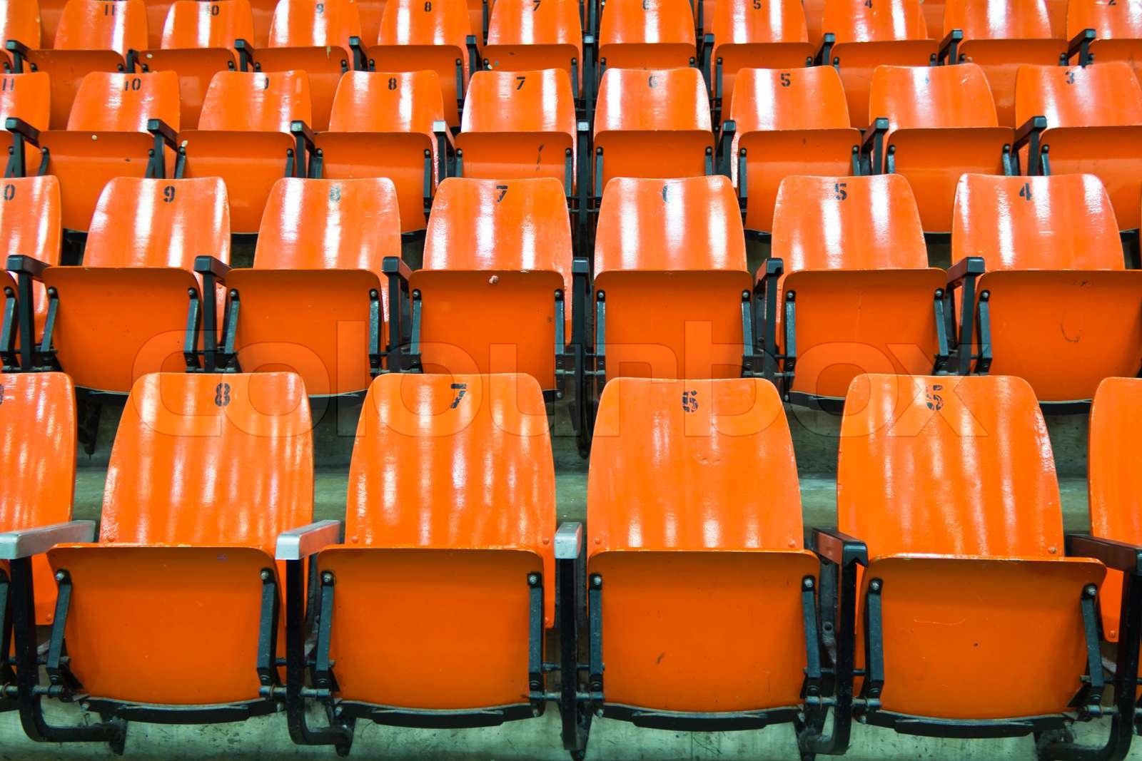 Empty spectator seats in a stadium arena | Stock image | Colourbox