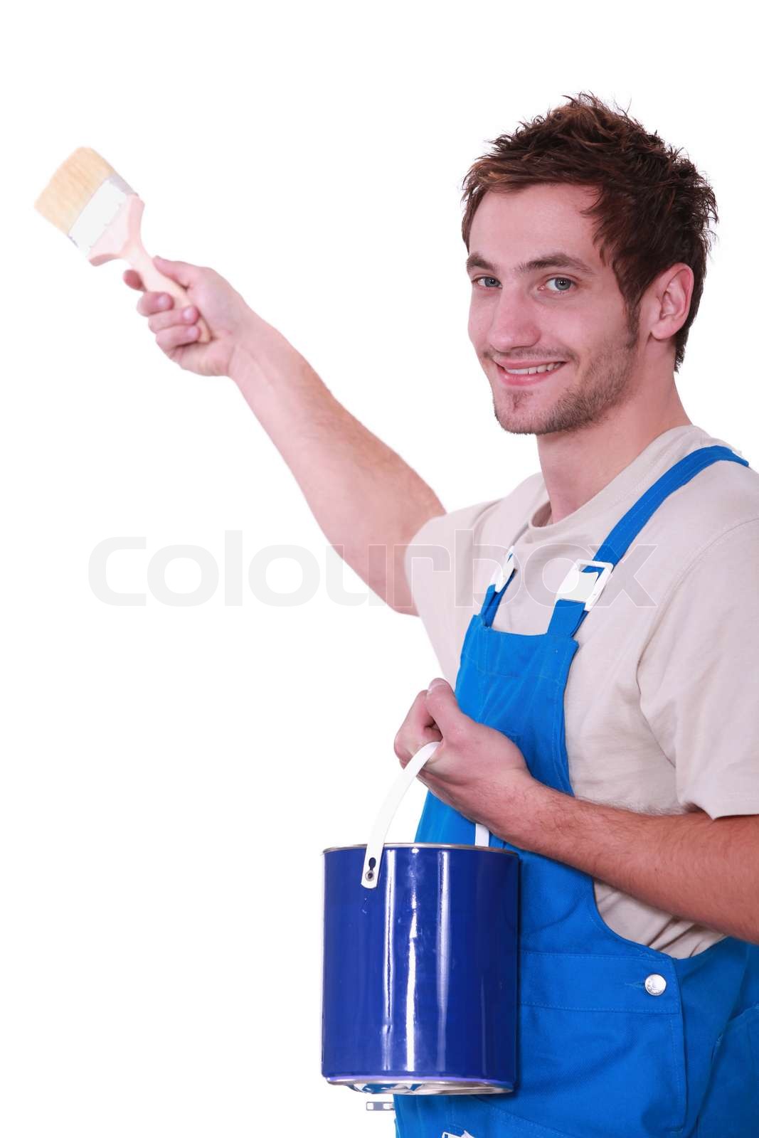 Junger Maler mit einem Pinsel | Stock Bild | Colourbox