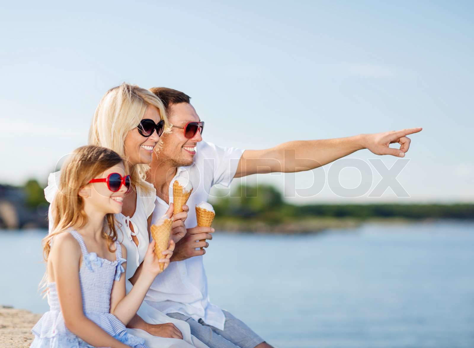 happy family eating ice cream | Stock image | Colourbox