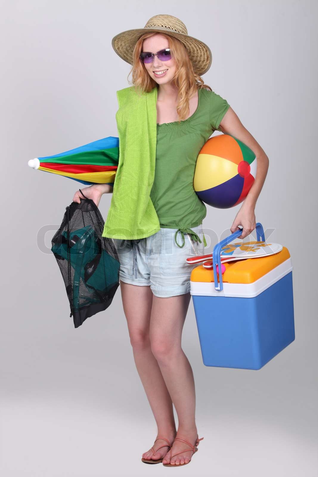 Girl ready for the beach | Stock image | Colourbox