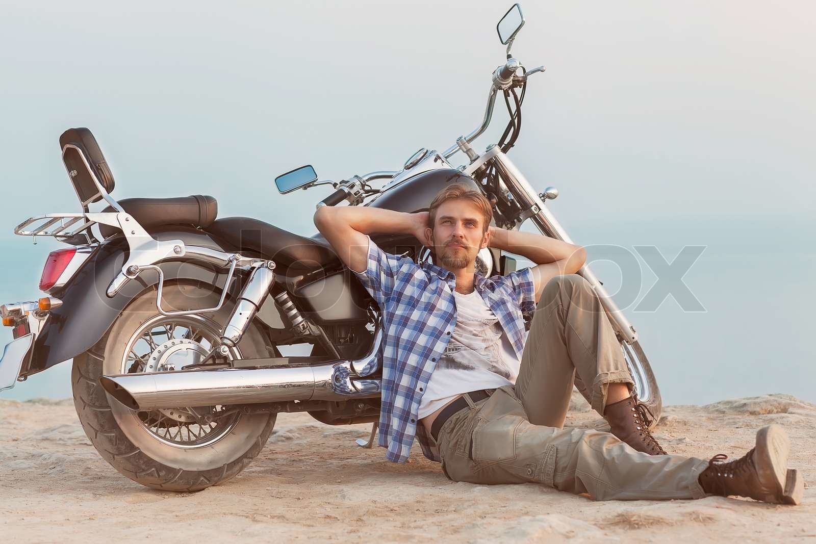 man and motorcycle | Stock image | Colourbox