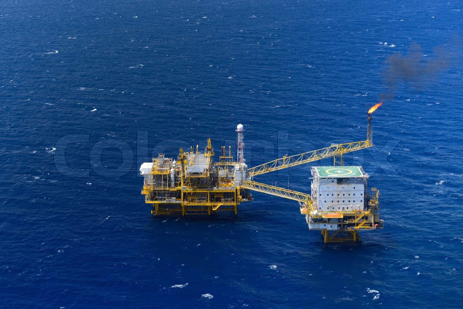 Top view offshore oil rig platform | Stock image | Colourbox
