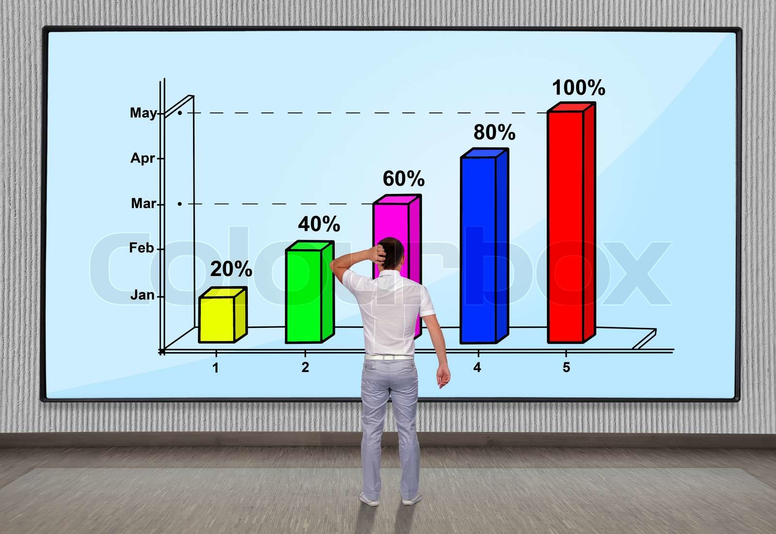 men looking at chart | Stock image | Colourbox