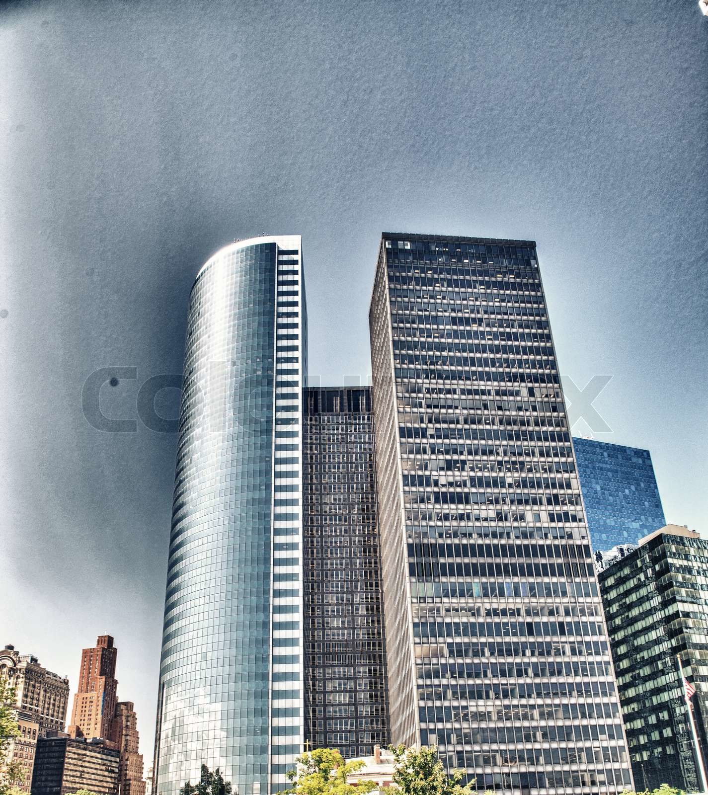 Modern shapes of Lower Manhattan Buildings, New York | Stock image ...