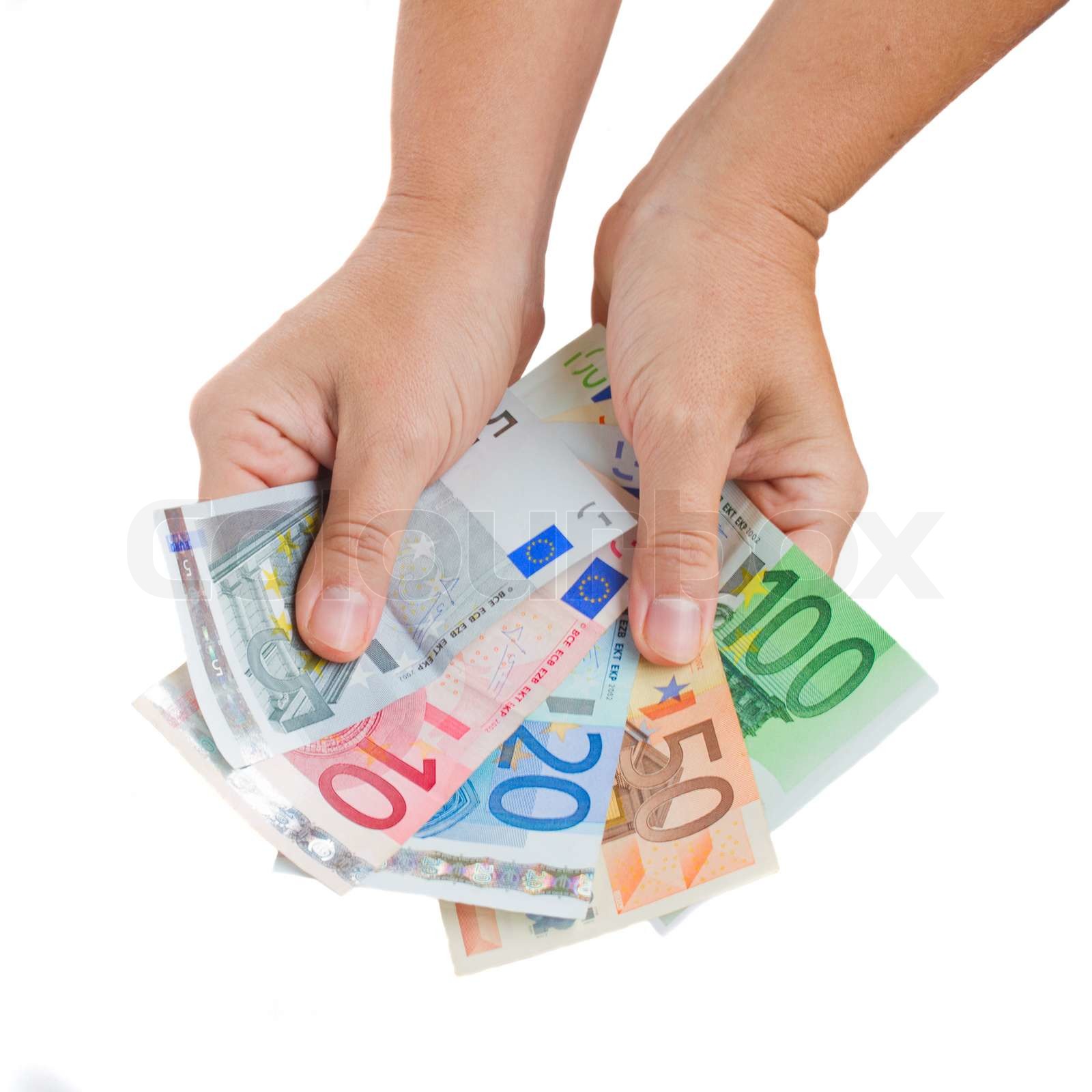 Hände geben Euro-Geld | Stock Bild | Colourbox