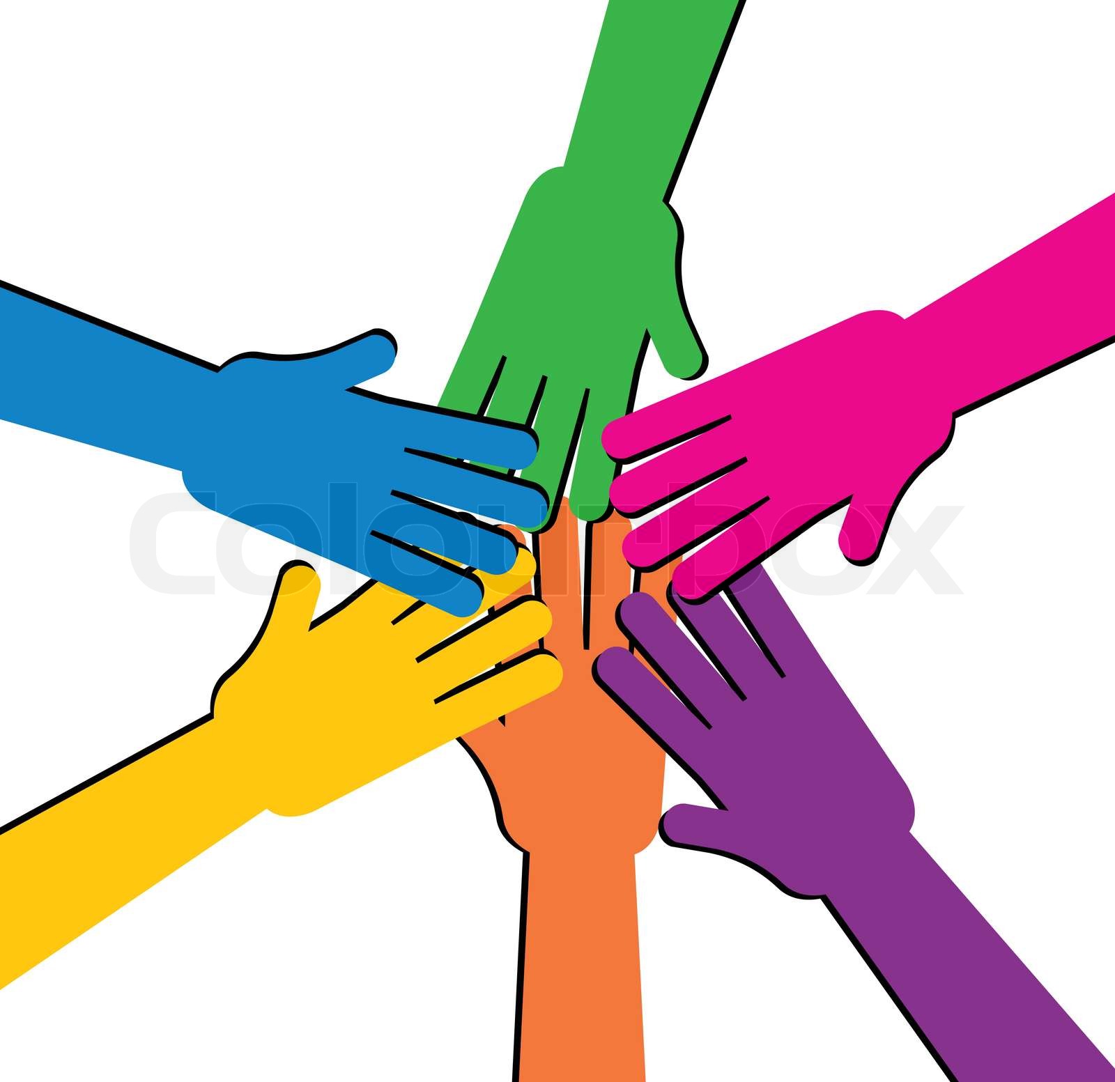 Teamwork hand touching | Stock vector | Colourbox