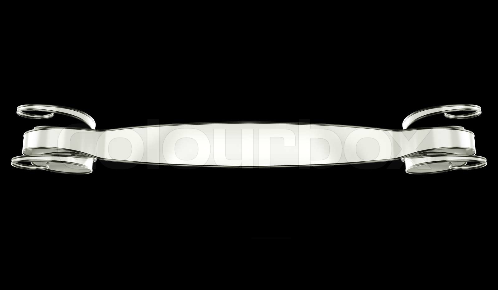 Metallic silver emblem or label with curles isolated | Stock image ...