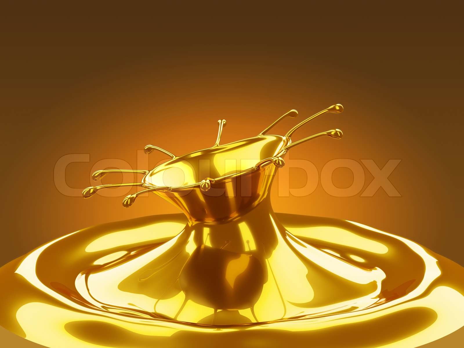 Splash of melted gold metal with waves | Stock image | Colourbox
