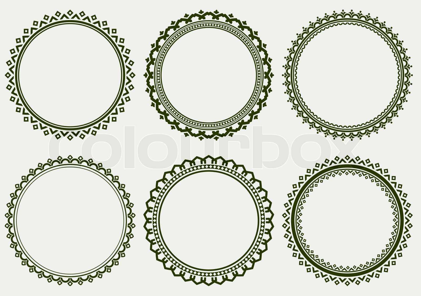 Sæt af runde rammer | Stock vektor | Colourbox