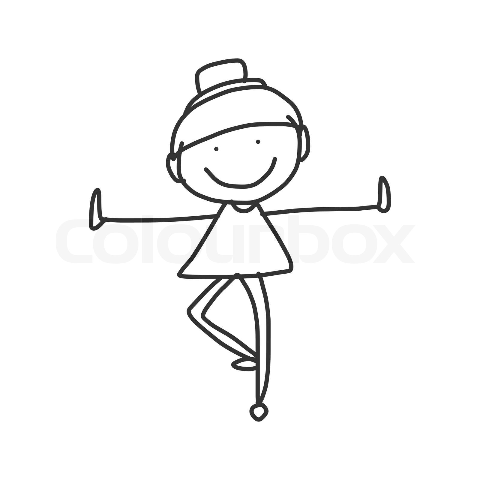 hand drawing cartoon happy people | Stock vector | Colourbox