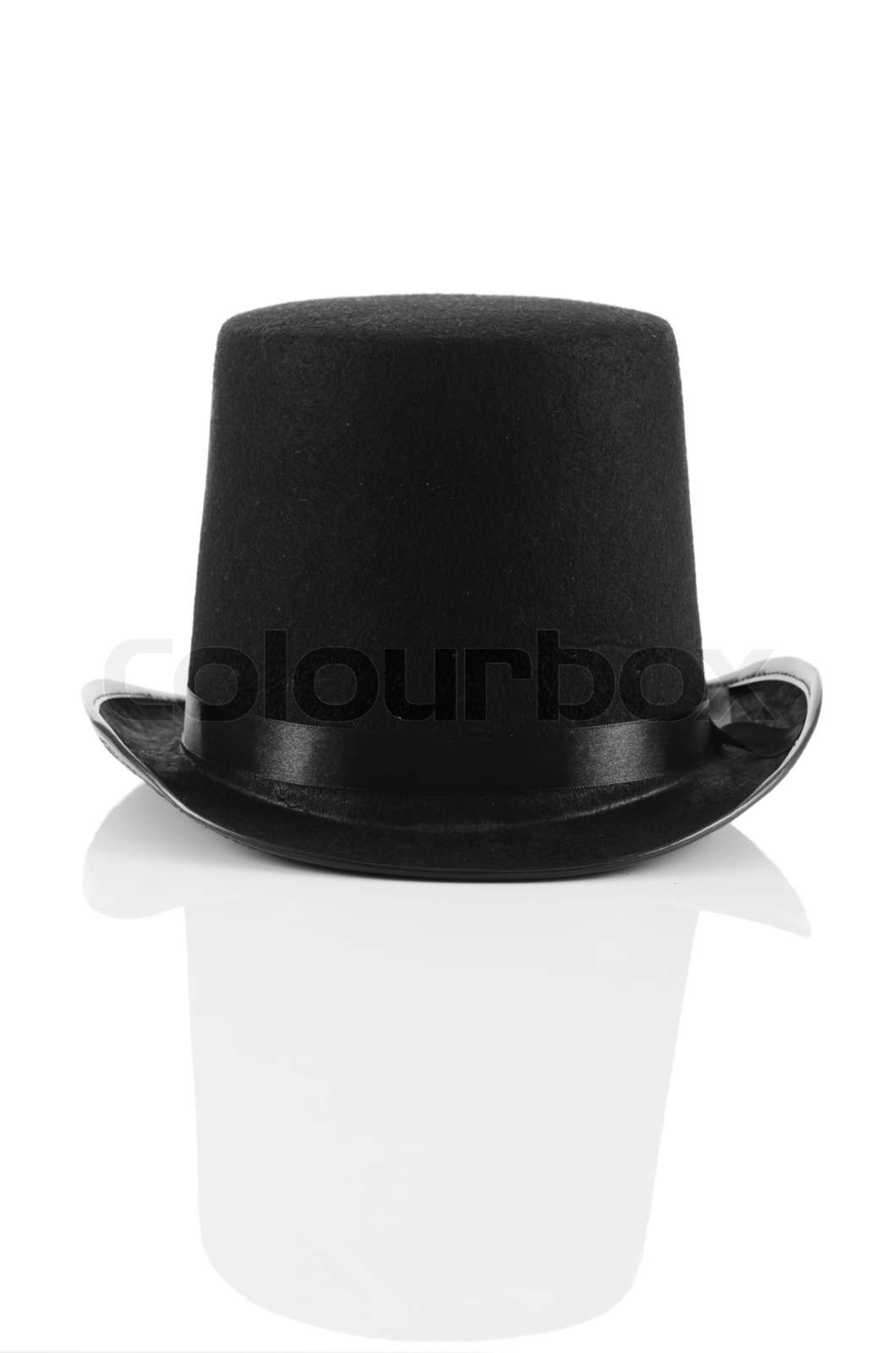 Black tophat top hat isolated on the white | Stock image | Colourbox