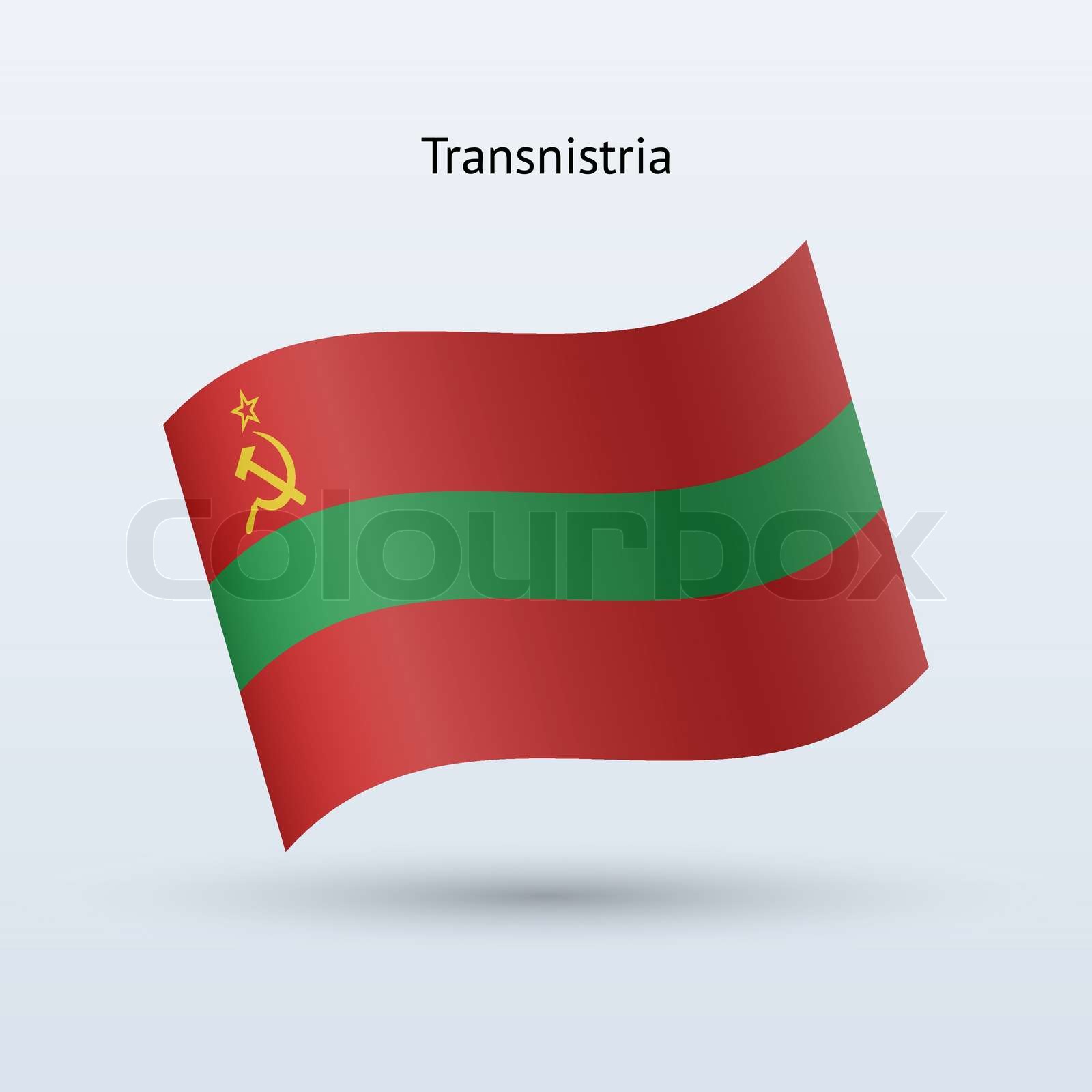 Transnistria flag waving form | Stock vector | Colourbox