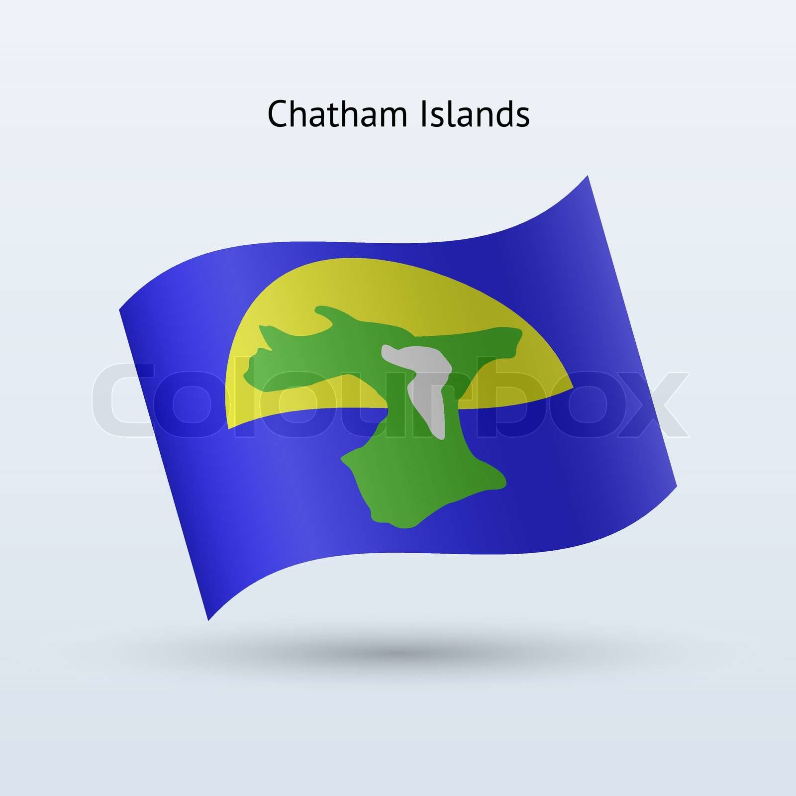 Chatham Islands flag waving form | Stock vector | Colourbox