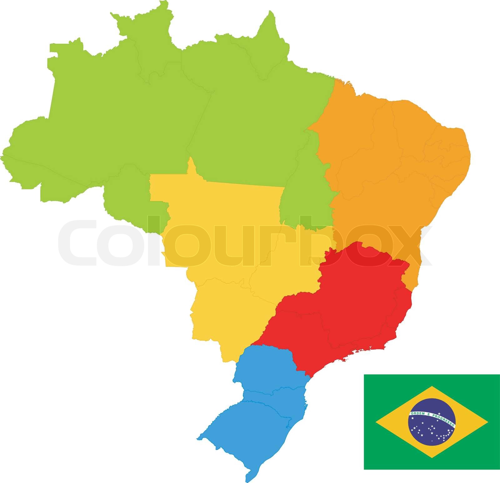 Brazil map and flag | Stock vector | Colourbox