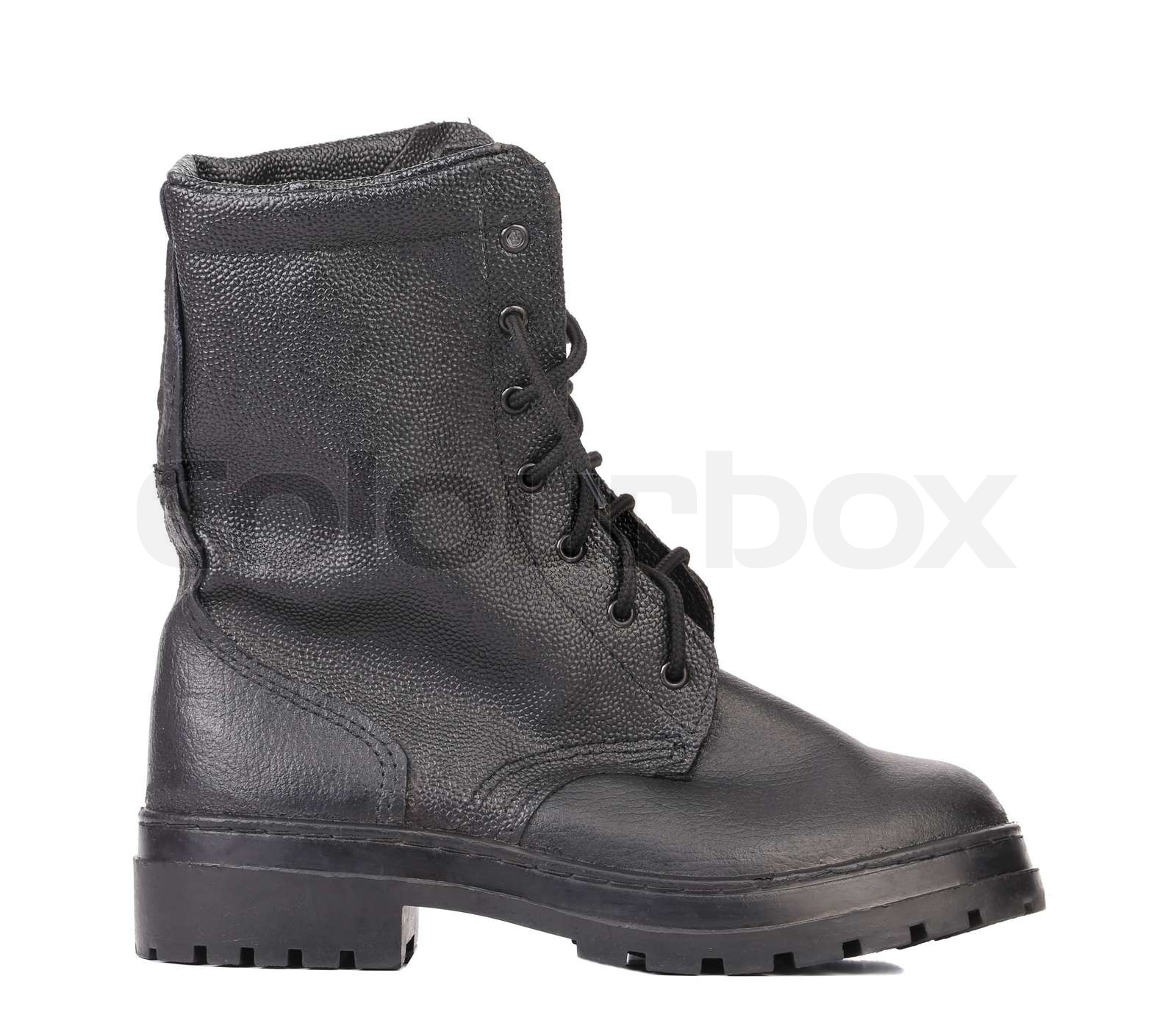 Black man's boot Side view | Stock image | Colourbox