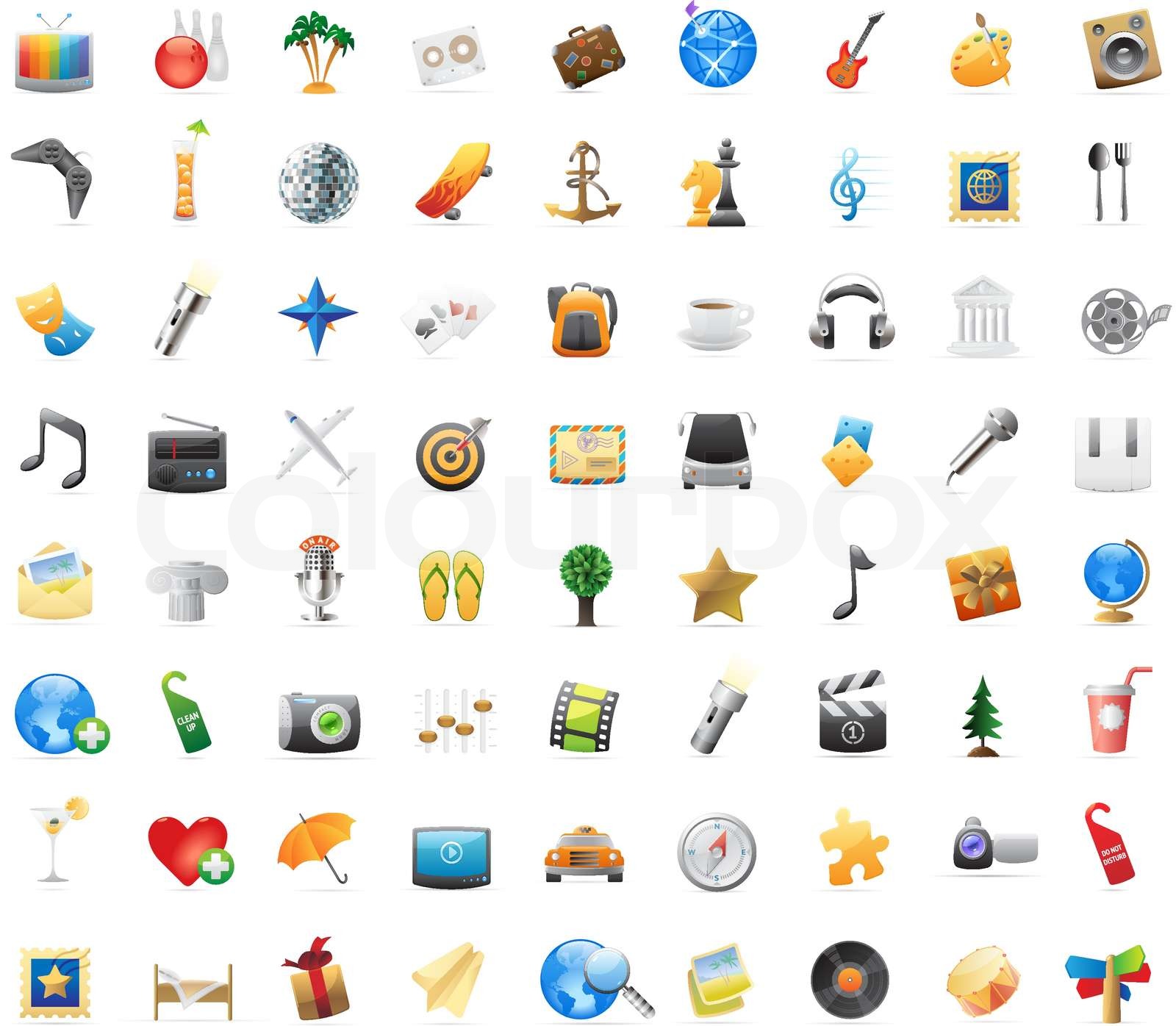 Icons for entertainment | Stock vector | Colourbox