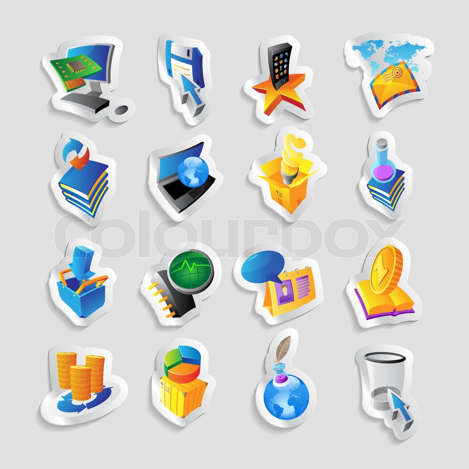 Icons für Technik und Schnittstelle | Stock-Vektor | Colourbox