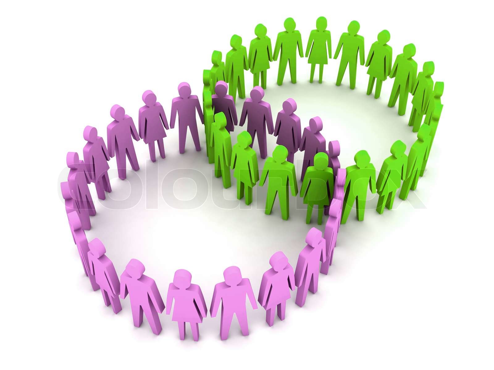 Two different teams connection. Concept 3D illustration | Stock image ...