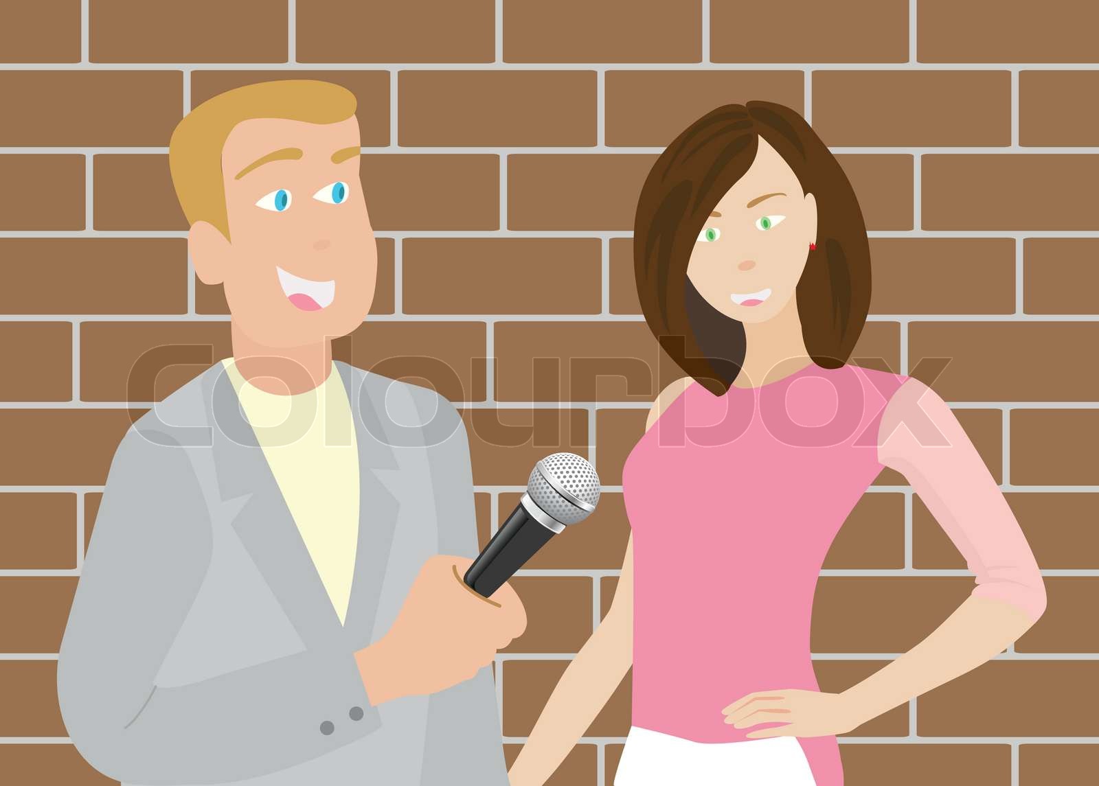 Nyheder Reporter Man | Stock vektor | Colourbox