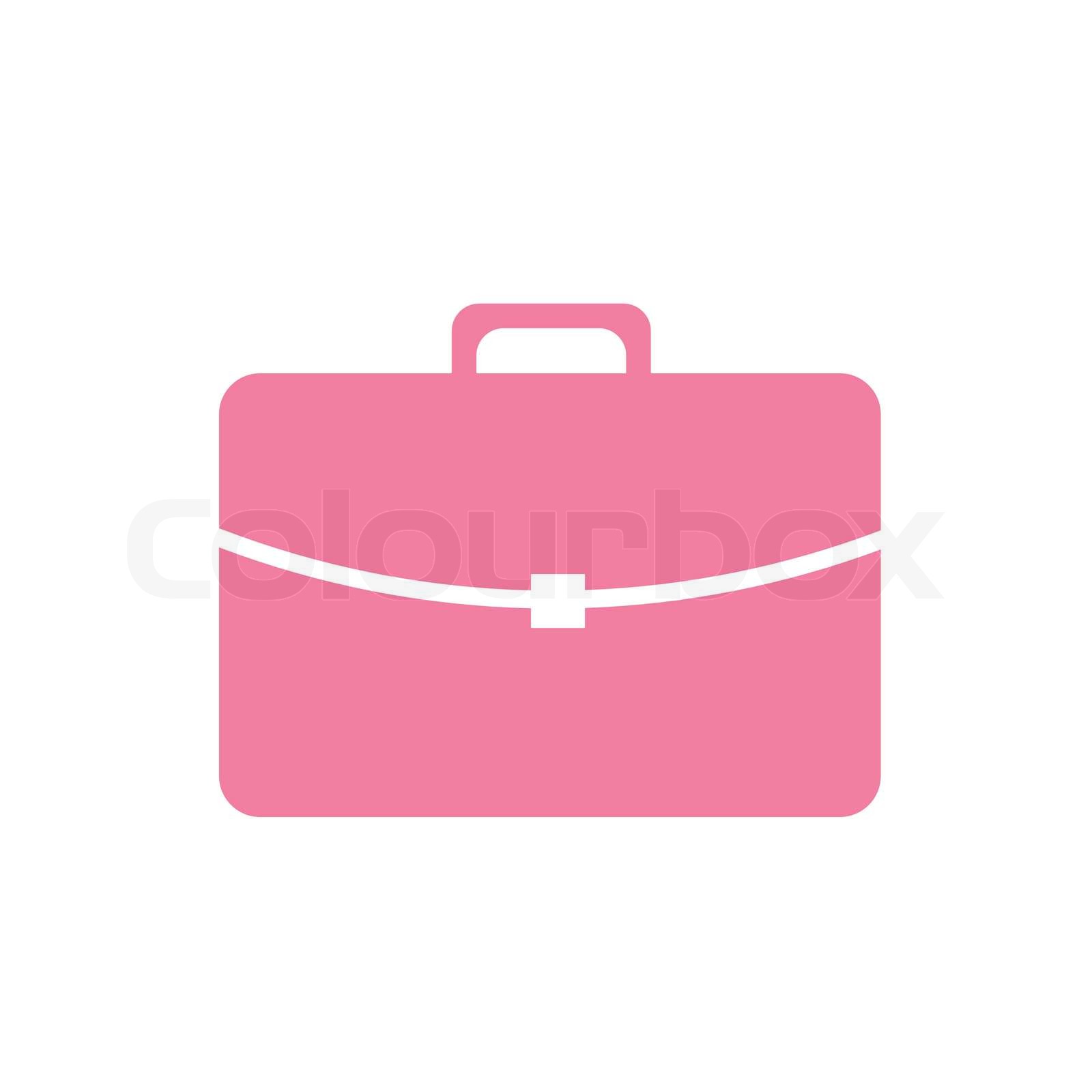 Suitcase icon in pink | Stock vector | Colourbox