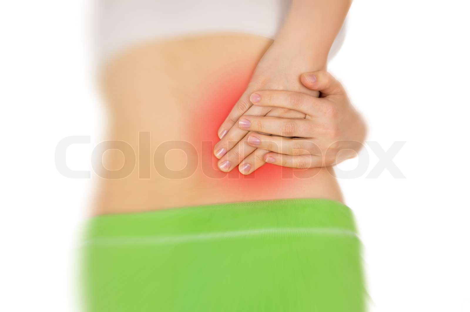 svære smerter i nyrerne, viste rødt , hold gerning | Stock foto | Colourbox