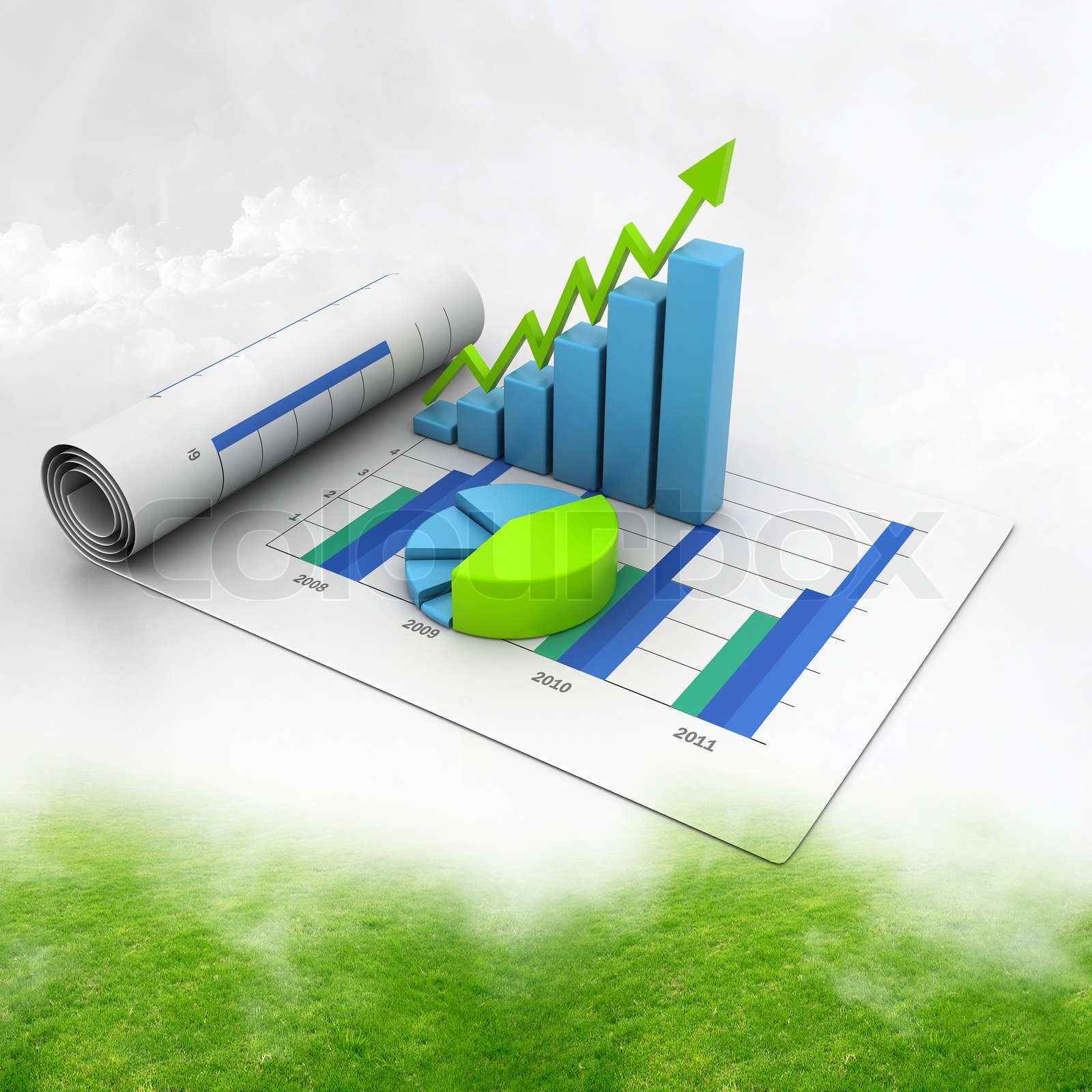 Business-Grafik mit Diagramm | Stock Bild | Colourbox