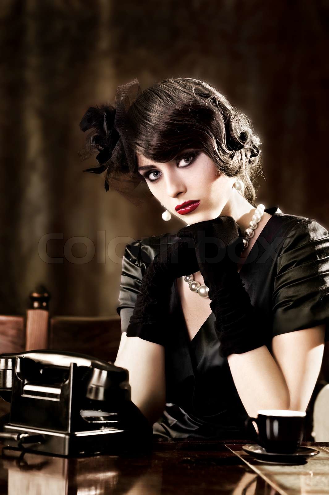 girl in retro style | Stock image | Colourbox