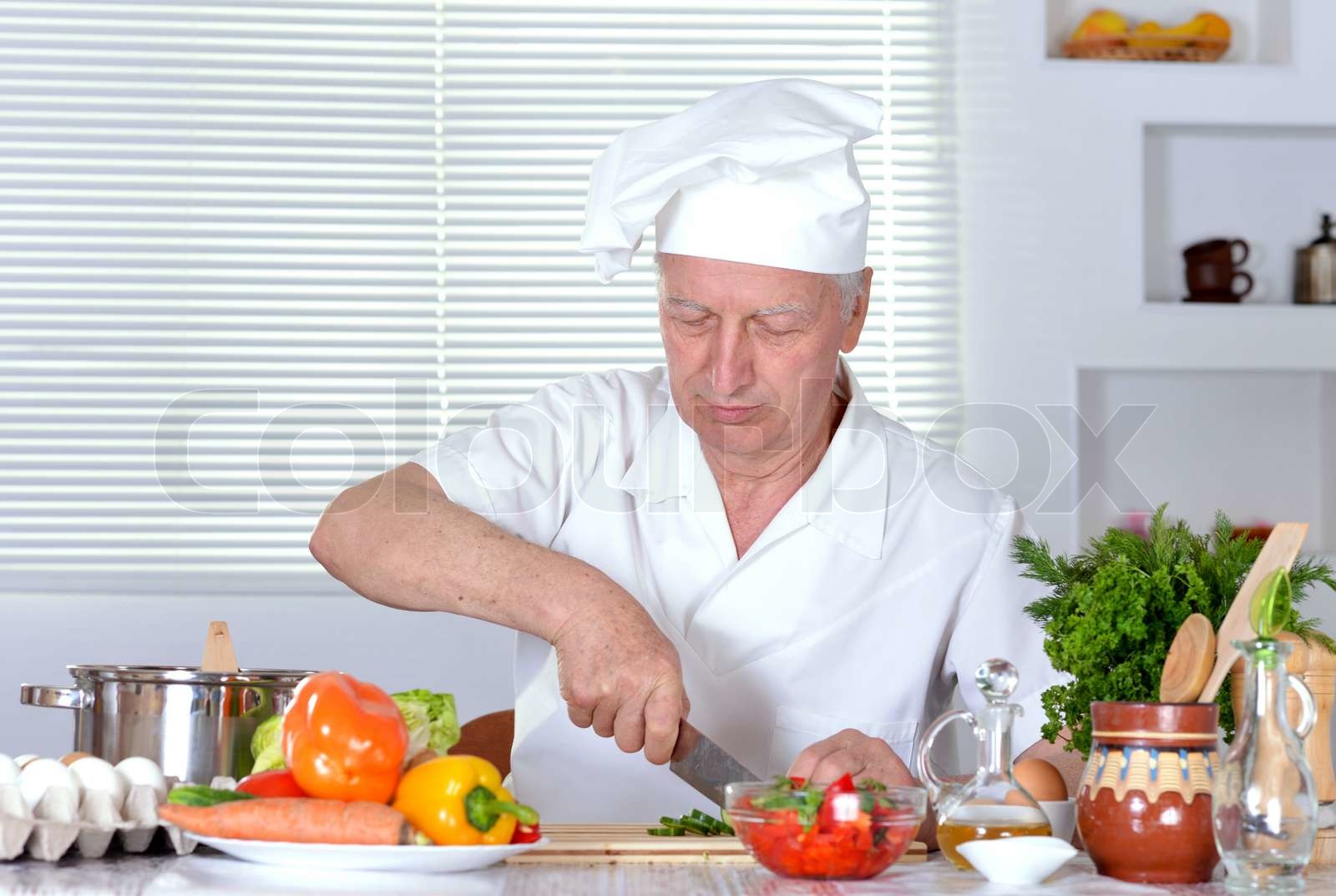 elderly man chef | Stock image | Colourbox