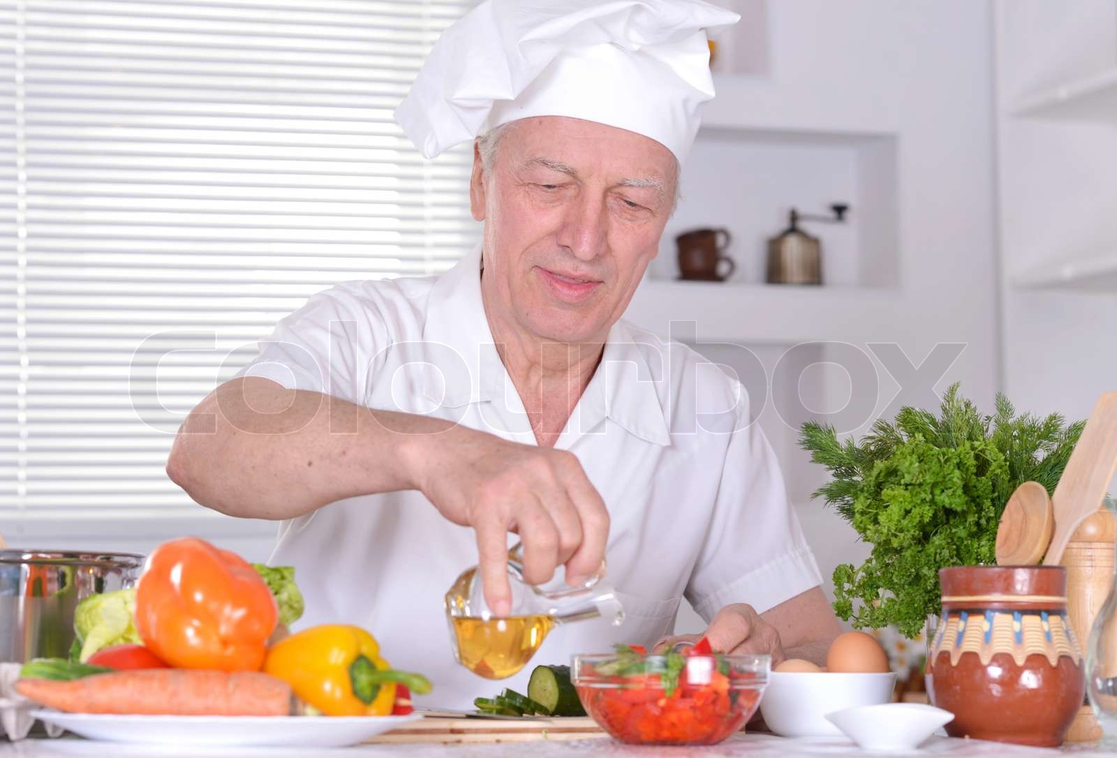 elderly man chef | Stock image | Colourbox
