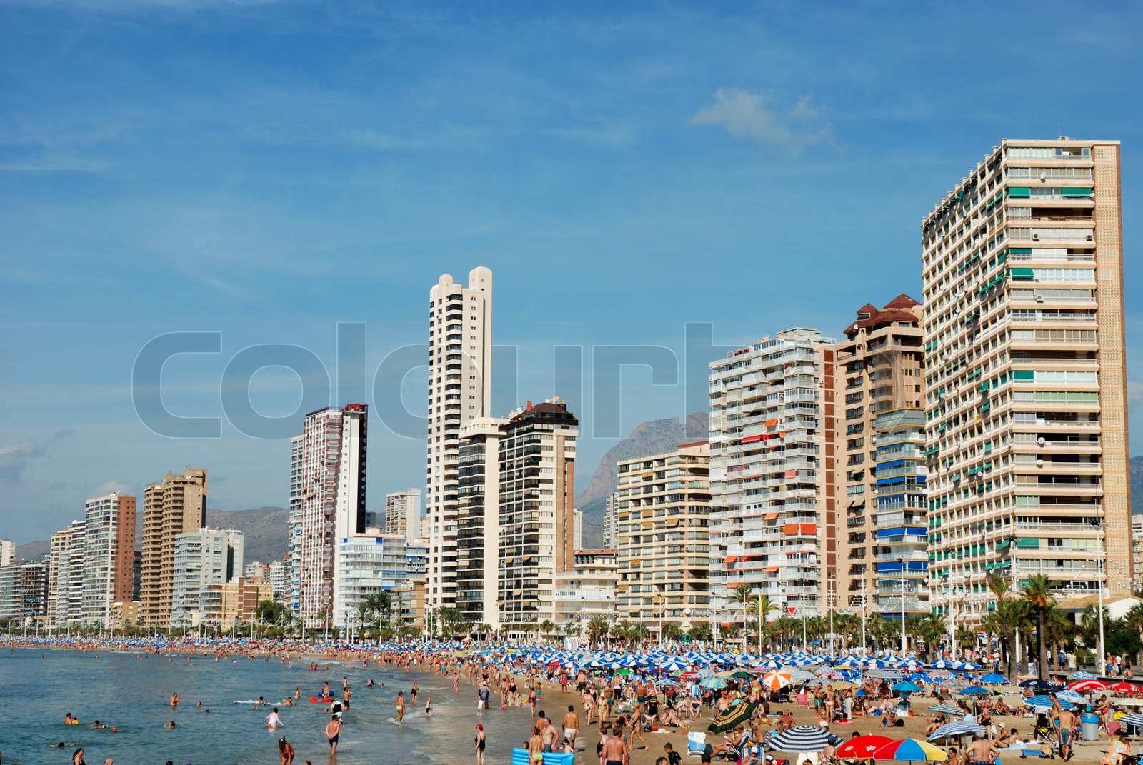 Mediterranean beach in Spanish resort Benidorm | Stock image | Colourbox