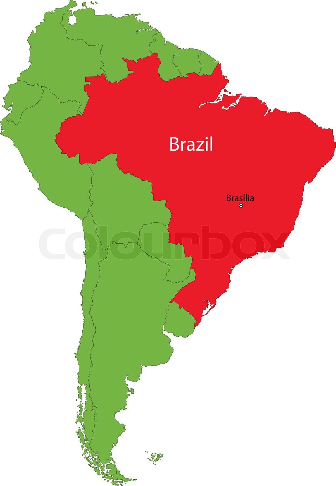 Brazil map | Stock vector | Colourbox