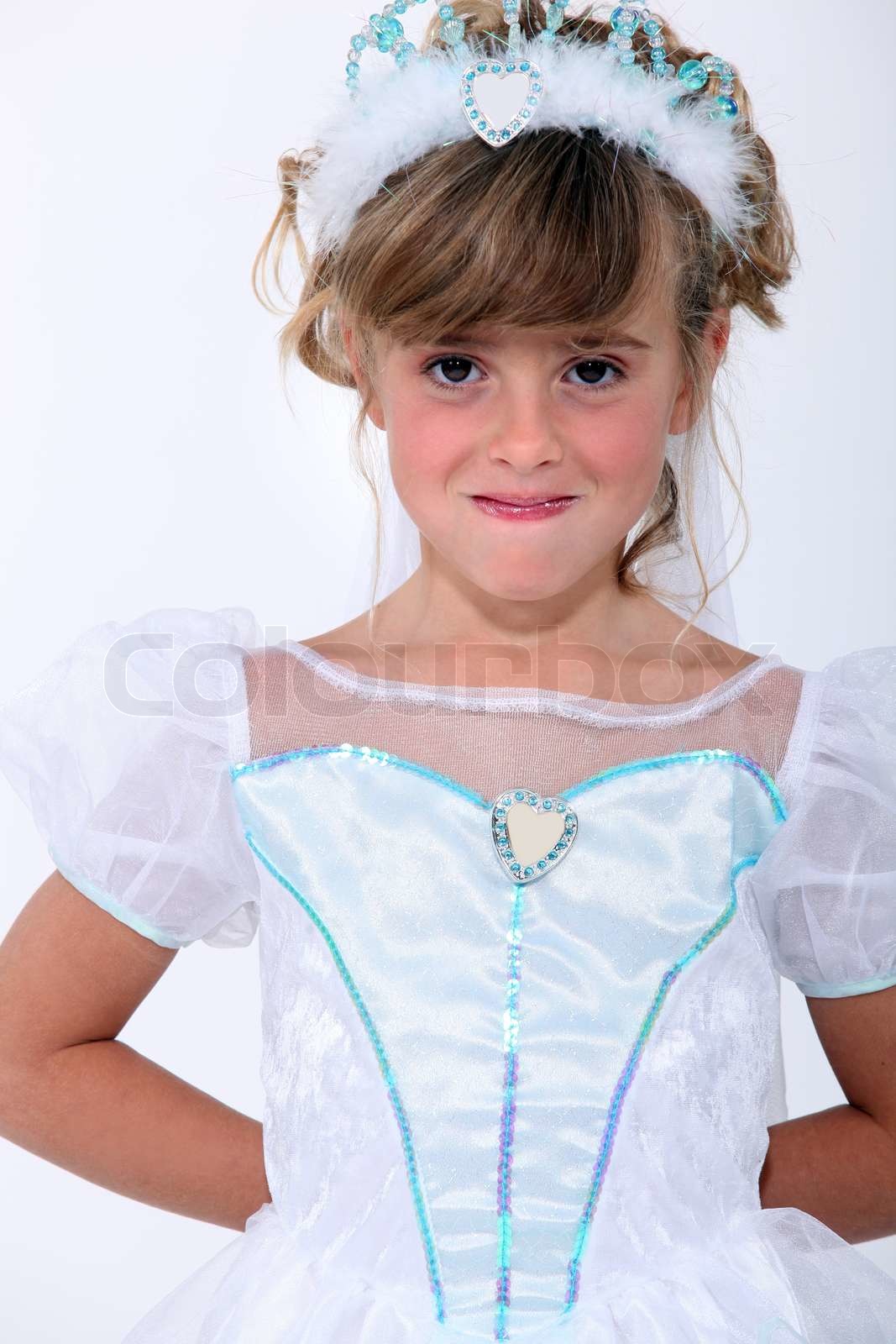 little girl wearing a princess dress | Stock image | Colourbox