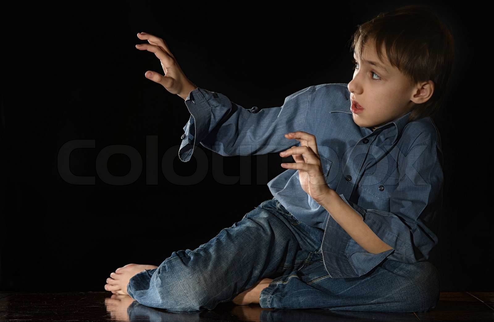 scared little boy | Stock image | Colourbox