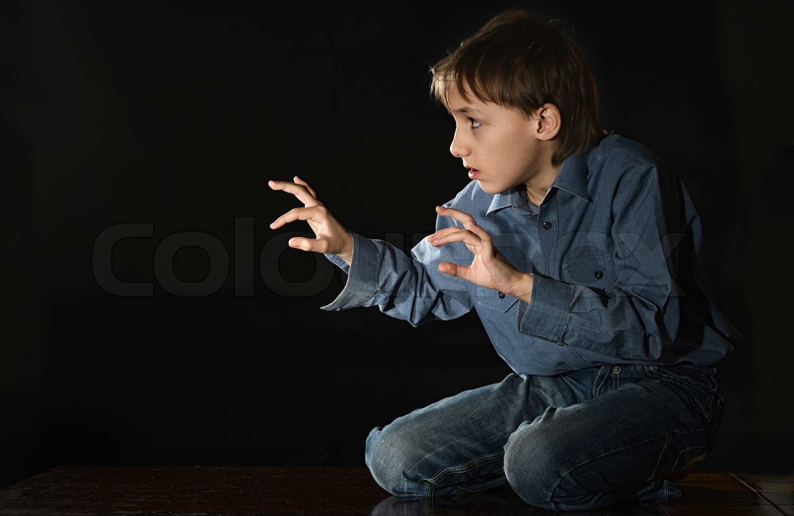 scared little boy | Stock image | Colourbox