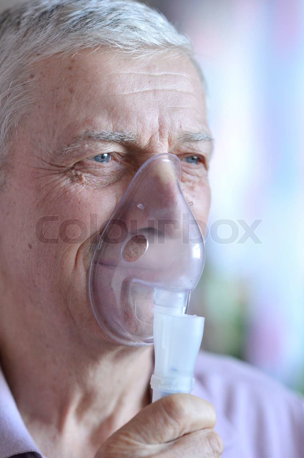 man making inhalation | Stock image | Colourbox
