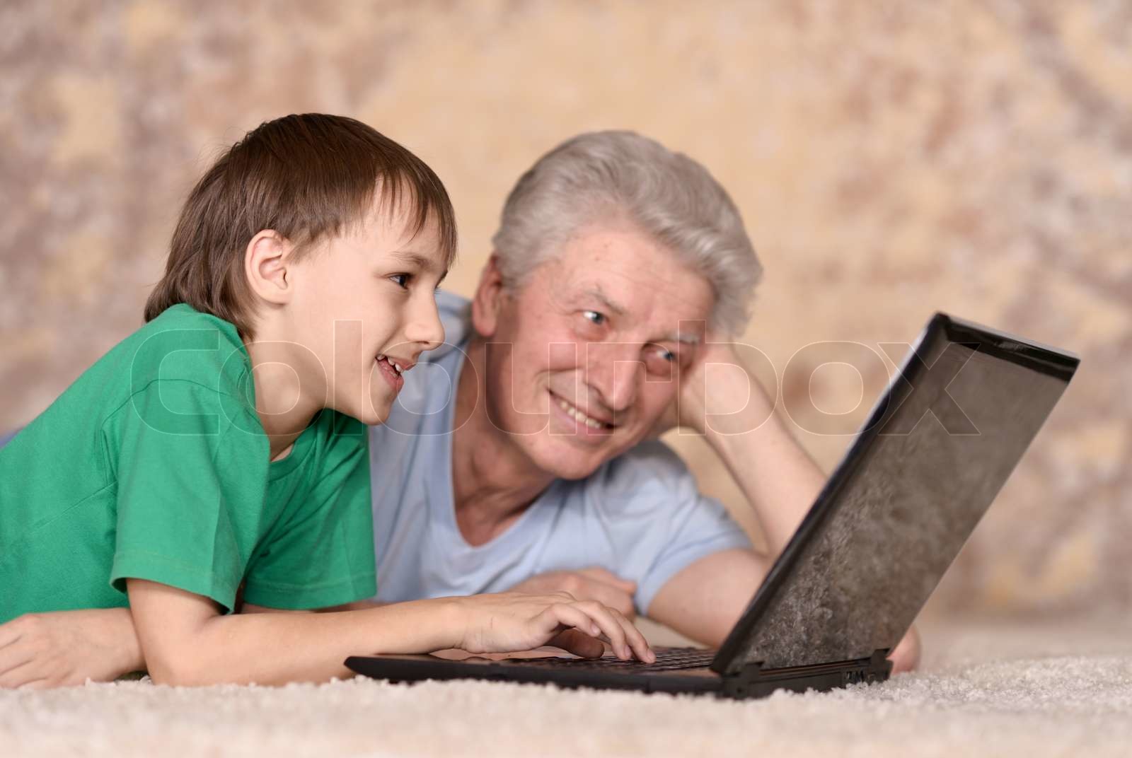 man and his grandson | Stock image | Colourbox