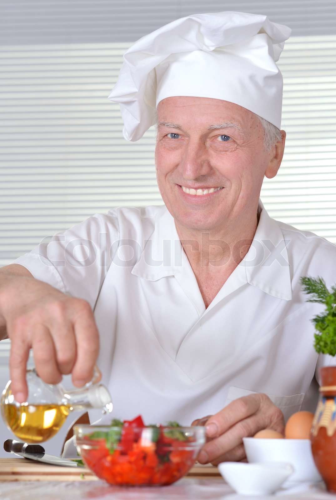 elderly man chef | Stock image | Colourbox