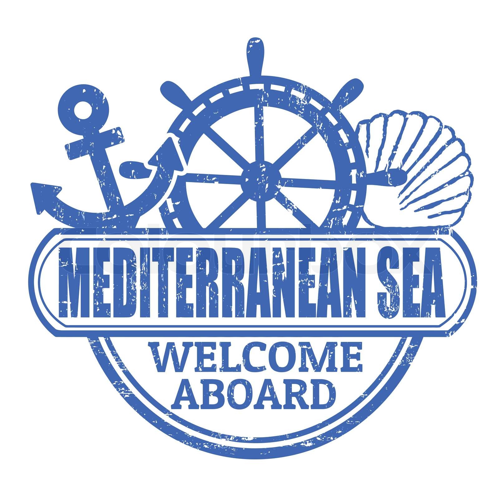 Mediterranean Sea stamp | Stock vector | Colourbox