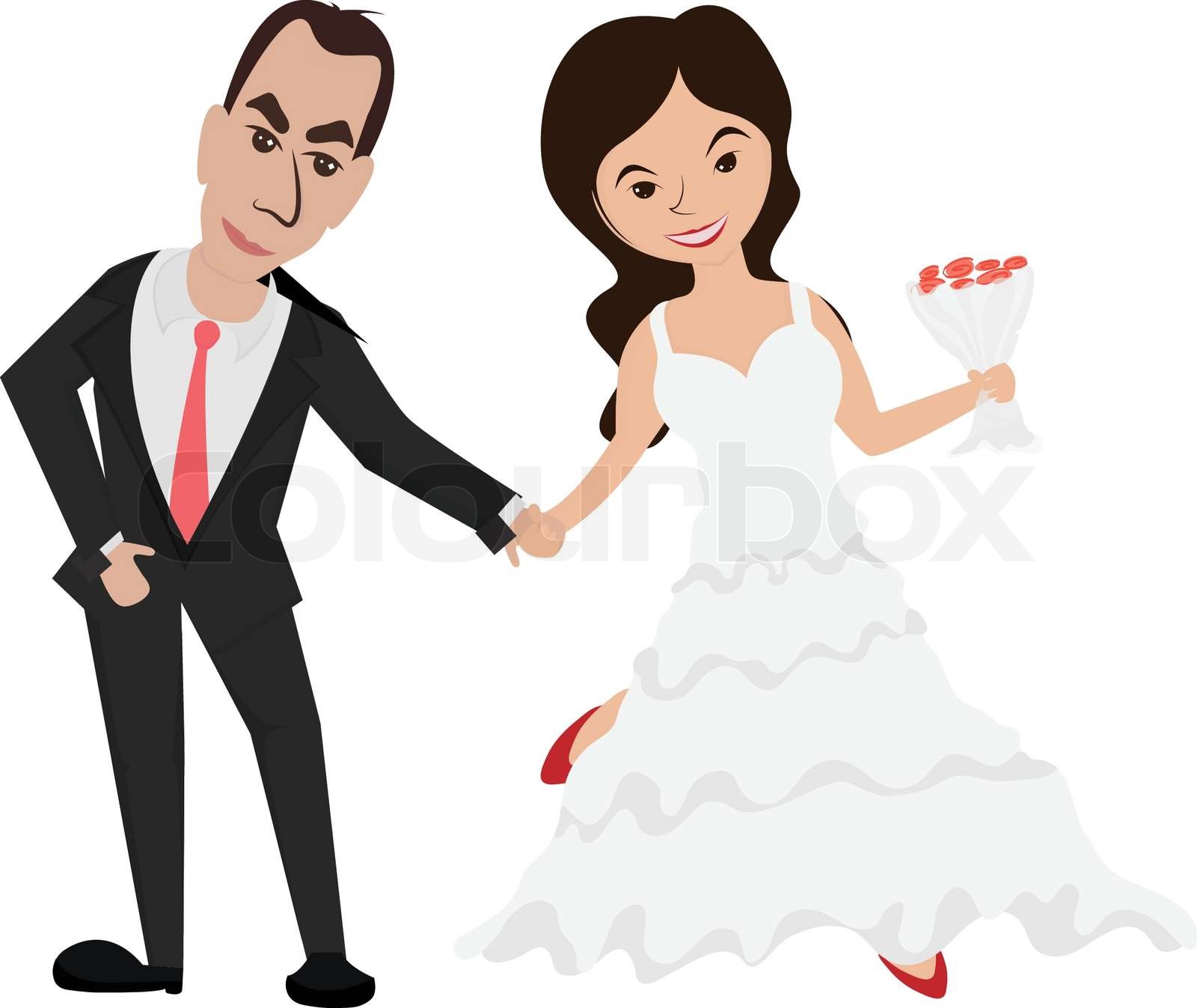 Brud og brudgom holde hænder / brudgom og brud | Stock vektor | Colourbox